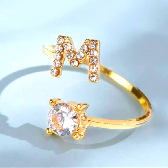 Jewelry | Rhinestone Letter M Ring | Poshmark